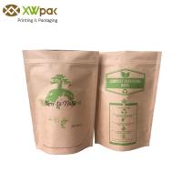 China Custom Kraft Paper Stand Up Zipper Bags 150 Micron Reclosable Smell Proof for sale