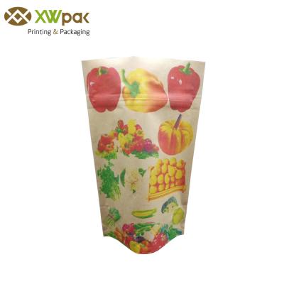 China Recyclable Kraft Stand Up Pouch with Zipper and Valve for Dried Fruit Packaging 150mic for sale