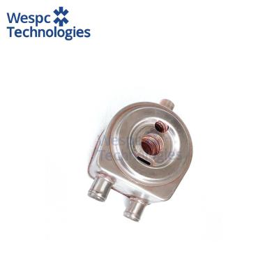 China WESPC Oil Cooler 2486A220 - 9-Plate Heat Exchanger for Perkins 4.0L Diesel Engines with 5.7kW Capacity for sale