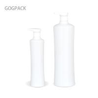 China Custom Logo 350ml 1000ml Shampoo Packaging Bottle Round Hdpe Pump Bottle for sale