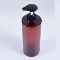China Sealing Type 1000ml Amber Plastic Pump Bottles PET Lotion Bottle Screen Printing for sale