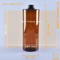 China Sealing Type 1000ml Amber Plastic Pump Bottles PET Lotion Bottle Screen Printing for sale