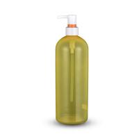 China Leakproof 1L Shampoo Bottle Boston Round PET Foaming Bottle With Pump for sale