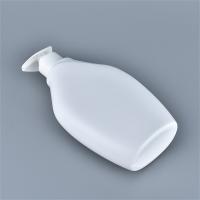 China 500ml Empty HDPE Shampoo Pump Bottle Flat Sunscreen Body Lotion Pump Bottles for sale