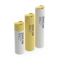 China Recycled Bright Yellow Customized Disc Cap Bottle  200ml 250ml 300ml For Body Wash for sale