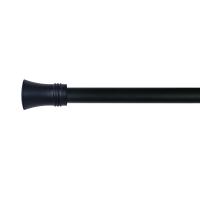 China Black metal 1.6 mm pipe curtain rod with cylinder finial for living room for sale
