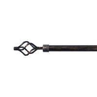 China 28mm Iron black sweep copper custom curtain rod finials single bracket for sale