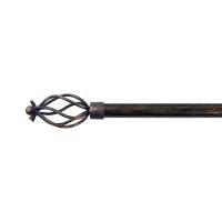 China 25/28mm diameter Metal black crownshape custom curtain rod finials single bracket for sale