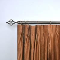 China 28mm Iron black sweep copper custom curtain rod finials single bracket for sale