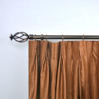 China 25/28mm diameter Metal black crownshape custom curtain rod finials single bracket for sale