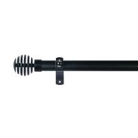 China Black color 28MM Diameter Curtain Rods With Metal Material For Living Room for sale