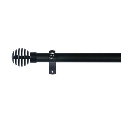 China Black color 28MM Diameter Curtain Rods With Metal Material For Living Room for sale