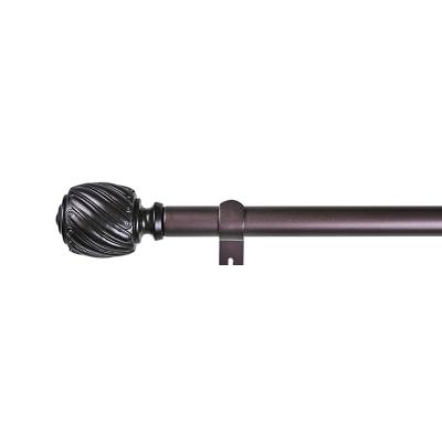 China 25mm Resin Curtain Pipe With Cylinder Shape Finials Extendable 28-120 weight of curtains for sale