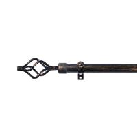 China 28mm Iron black sweep copper custom curtain rod finials single bracket for sale