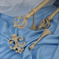China Beige sweeping gold Color  28MM Diameter Curtain Rods With Metal Material For Living Room for sale