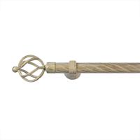 China 28mm diameter metal curtain rods with Beige sweeping gold color  for living room for sale