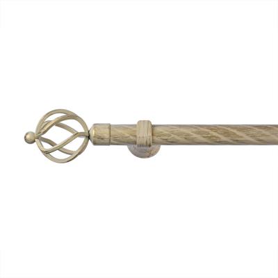 China 28mm diameter metal curtain rods with Beige sweeping gold color  for living room for sale