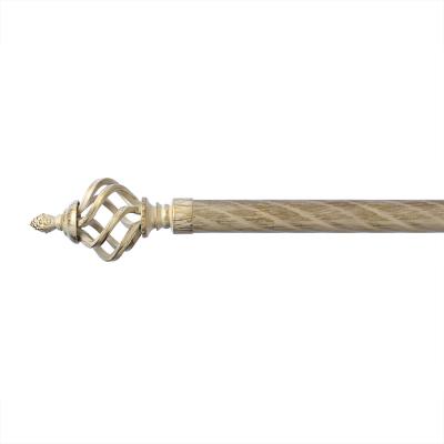 China Beige sweeping gold Color  28MM Diameter Curtain Rods With Metal Material For Living Room for sale