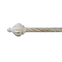 China Easy Installing Metal Curtain Rod White Gold Finial For Gift Shop for sale