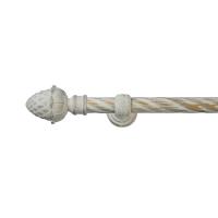 China White Gold Painting Custom Curtain Rod With Aluminum Finial For Indoor Decoration for sale