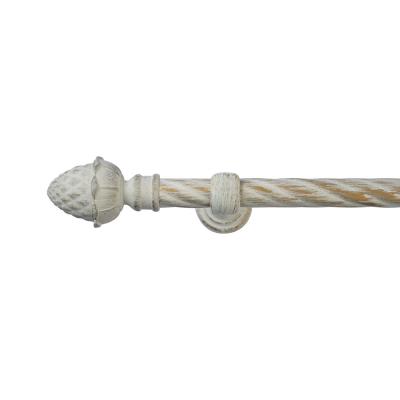 China White Gold Painting Custom Curtain Rod With Aluminum Finial For Indoor Decoration for sale