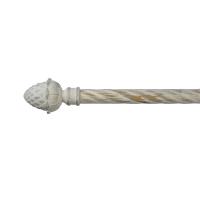 China White Gold Painting Custom Curtain Rod With Aluminum Finial For Indoor Decoration for sale