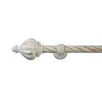 China Easy Installing Metal Curtain Rod White Gold Finial For Gift Shop for sale