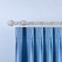 China White Gold Painting Custom Curtain Rod With Aluminum Finial For Indoor Decoration for sale
