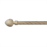 China Brownish Yellow Color 19mm Tube Curtain Rods Modern Twisted Curtain Poles for sale