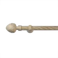 China Brownish Yellow Color 19mm Tube Curtain Rods Modern Twisted Curtain Poles for sale