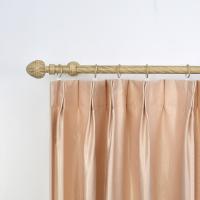 China Brownish Yellow Color 19mm Tube Curtain Rods Modern Twisted Curtain Poles for sale