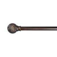 China 25MM Resin And Coffee Color Curtain Rod Set With Metal Iron Curtain Poles for sale