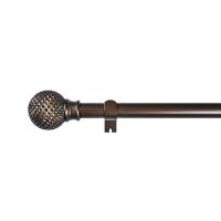 China 25MM Resin And Coffee Color Curtain Rod Set With Metal Iron Curtain Poles for sale