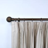 China 25MM Resin And Coffee Color Curtain Rod Set With Metal Iron Curtain Poles for sale