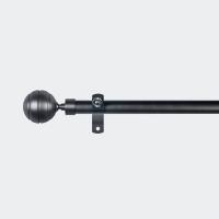 China Sand Black Curtain Rod Set Home Three Dimensional Spheres Aluminum Decorative Head for sale