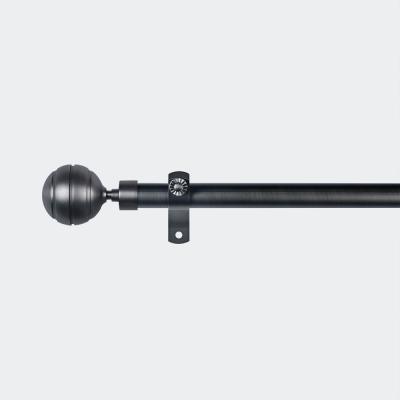 China Sand Black Curtain Rod Set Home Three Dimensional Spheres Aluminum Decorative Head for sale