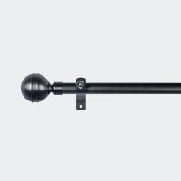 China Sand Black Curtain Rod Set Home Three Dimensional Spheres Aluminum Decorative Head for sale