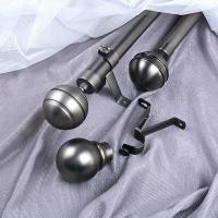 China Sand Black Curtain Rod Set Home Three Dimensional Spheres Aluminum Decorative Head for sale