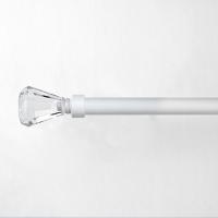 China 28MM Crystal Curtain Finial Matte White Color Iron Curtain Pole Set For Home Decor for sale