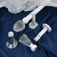 China 28MM Matte Stereoscopic Crystal Curtain Finial With Curtain Rod Set for sale