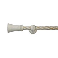 China 3D Pattern Curtain Rod Finials White Sweep Gold Curtain Rod Set for sale