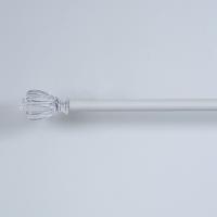 China Crown Shape Transparent Acrylic Curtain Rod Accessories Single Bracket 25mm Diameter Custom for sale