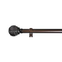 China Coffee Classic Light Luxury Curtain Plain Rod 0.5MM With Aluminum Finial for sale