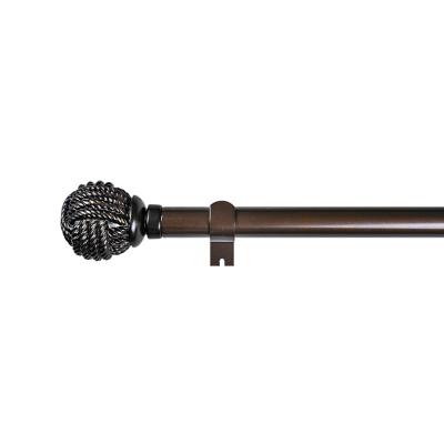 China Coffee Classic Light Luxury Curtain Plain Rod 0.5MM With Aluminum Finial for sale