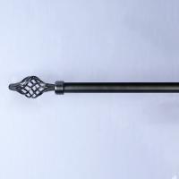 China Iron Matte Black Pipe Curtain Rods With Accessories Home Decoration for sale