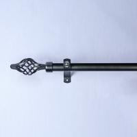 China Iron Matte Black Pipe Curtain Rods With Accessories Home Decoration for sale