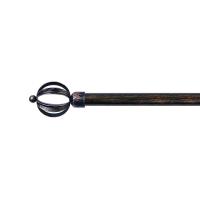 China Easy Installing Metal Curtain Rod Black Sweep Copper Finial For Art Deco Room for sale