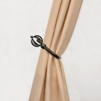 China Easy Installing Metal Curtain Rod Black Sweep Copper Finial For Art Deco Room for sale