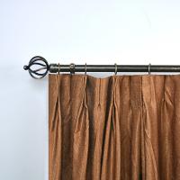 China Easy Installing Metal Curtain Rod Black Sweep Copper Finial For Art Deco Room for sale