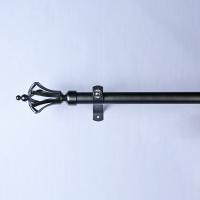 China Customizable Iron Curtain Rod Kit Home Window Decoration Black Metal Curtain Finials for sale